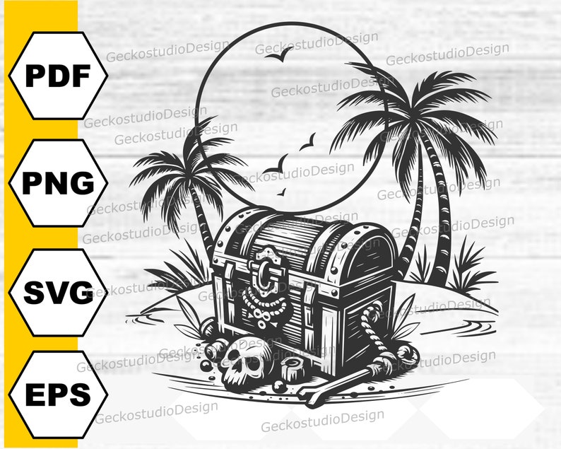 Treasure Chest Svg. Treasure Svg. Treasure Island Svg. Underwater Gold ...