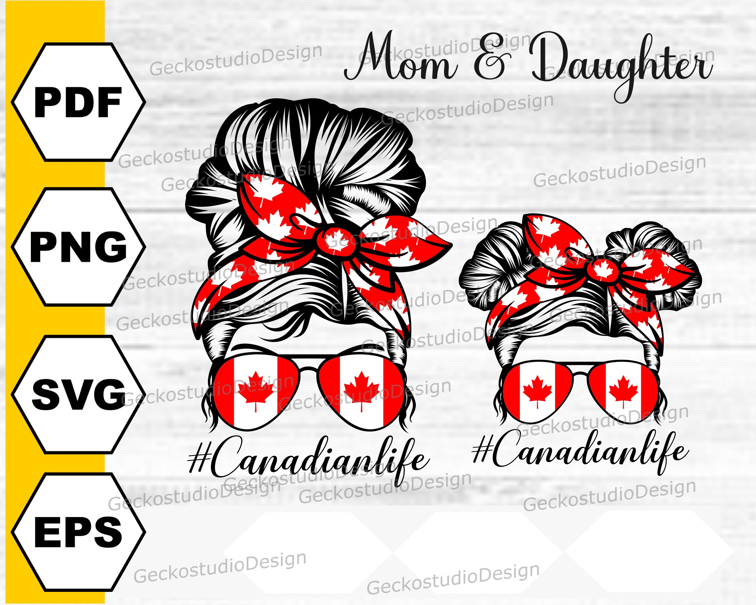 Canadian Family Svg. Canadian Mom Svg. Canada Flag Svg. Messy - Etsy