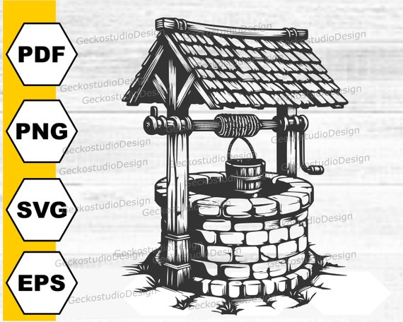Water Well Drawing Easy Step By Step