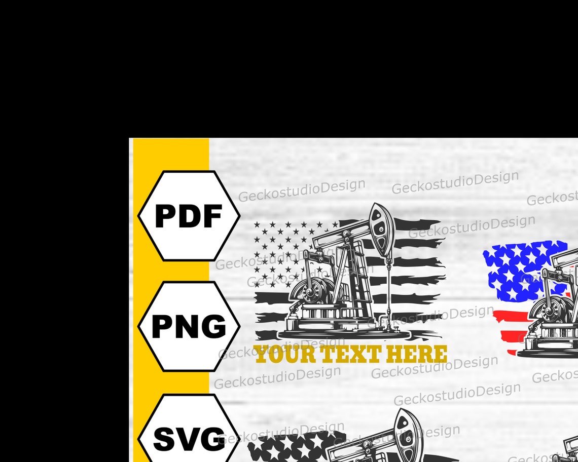 Oil Pump Jack Svg. Us Oil Ring Svg. Oil Derrick Silhouette Cut Files ...