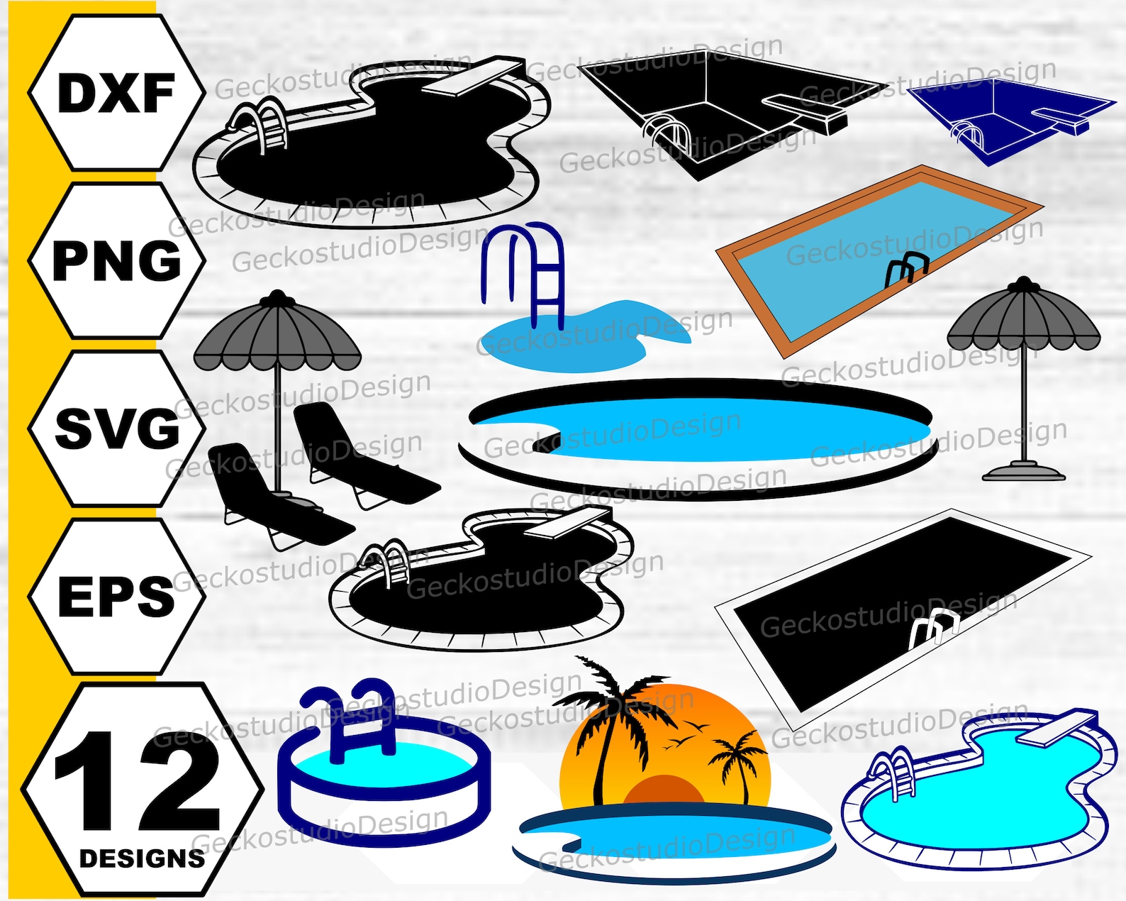 Swimming Pool Svg . Swimming Pool Cut Files . Swimming Pool - Etsy Canada