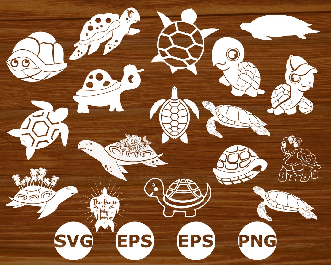 Turtle Svg . Turtle Silhouette . Turtle Vector . Turtle Cut File ...
