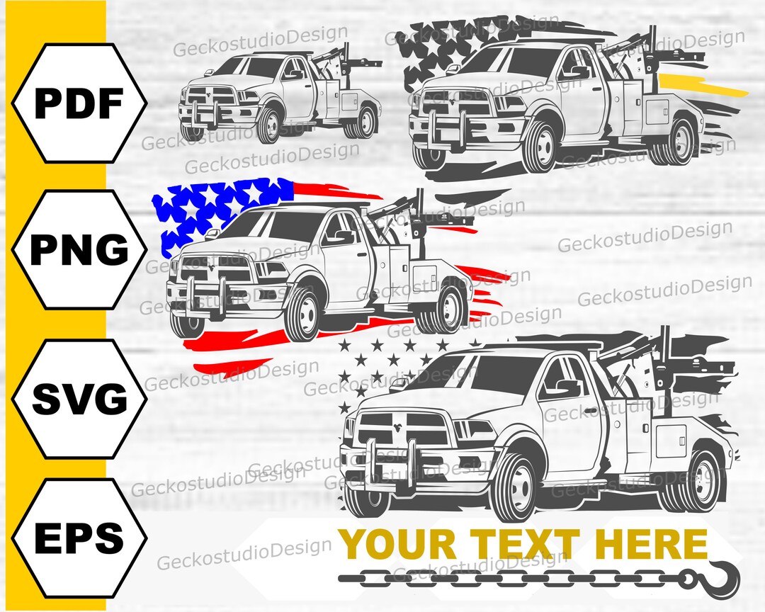 American Towing Truck Svg. Tow Life Svg. Rollback Svg. Tow Truck Flag ...