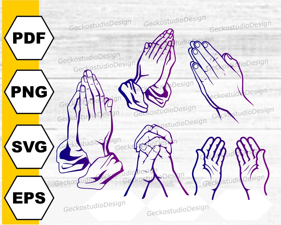 Praying Hands Svg. Praying Hands Silhouette Cut Files. Praying Hands ...