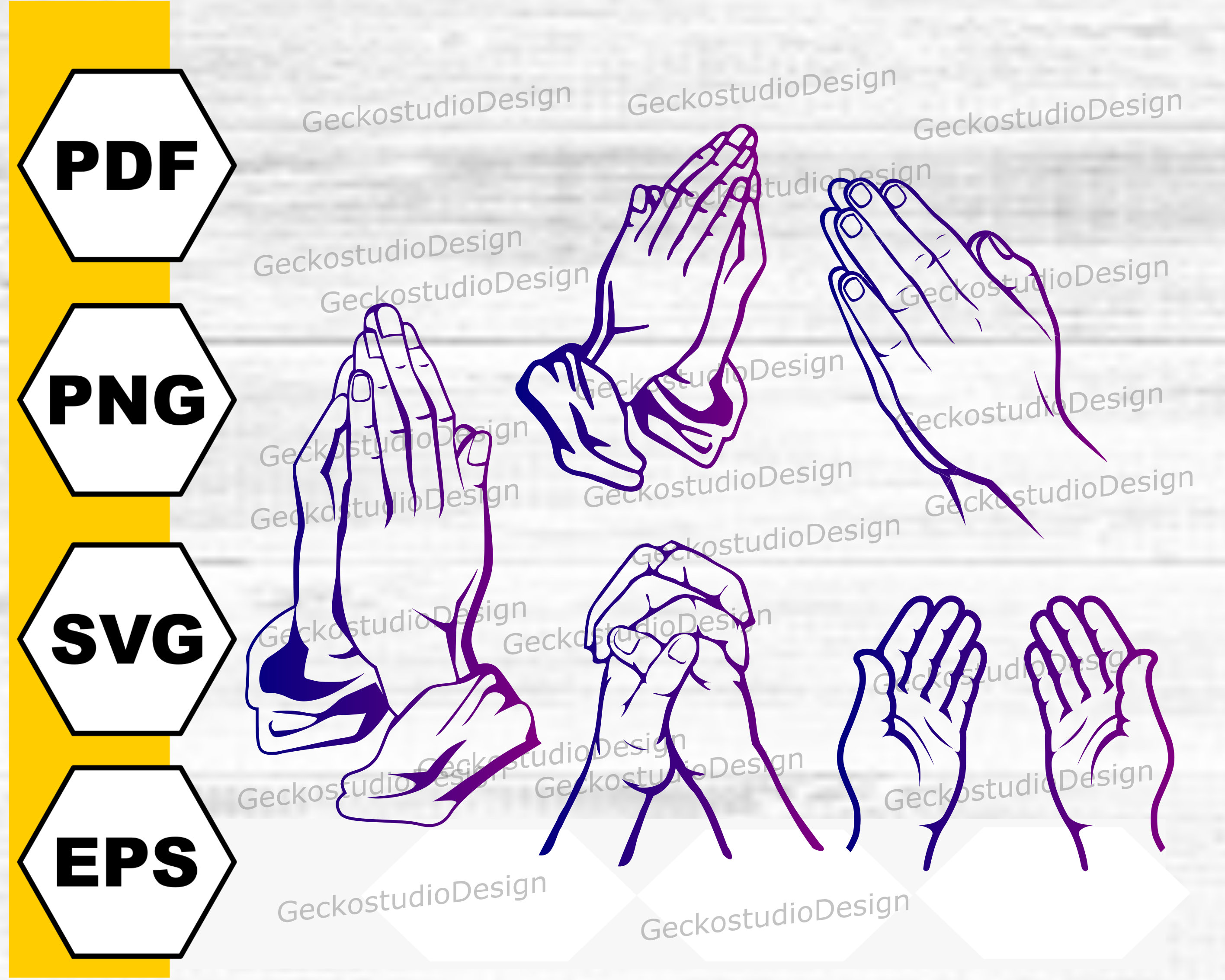 Praying Hands Svg. Praying Hands Silhouette Cut Files. Praying Hands ...