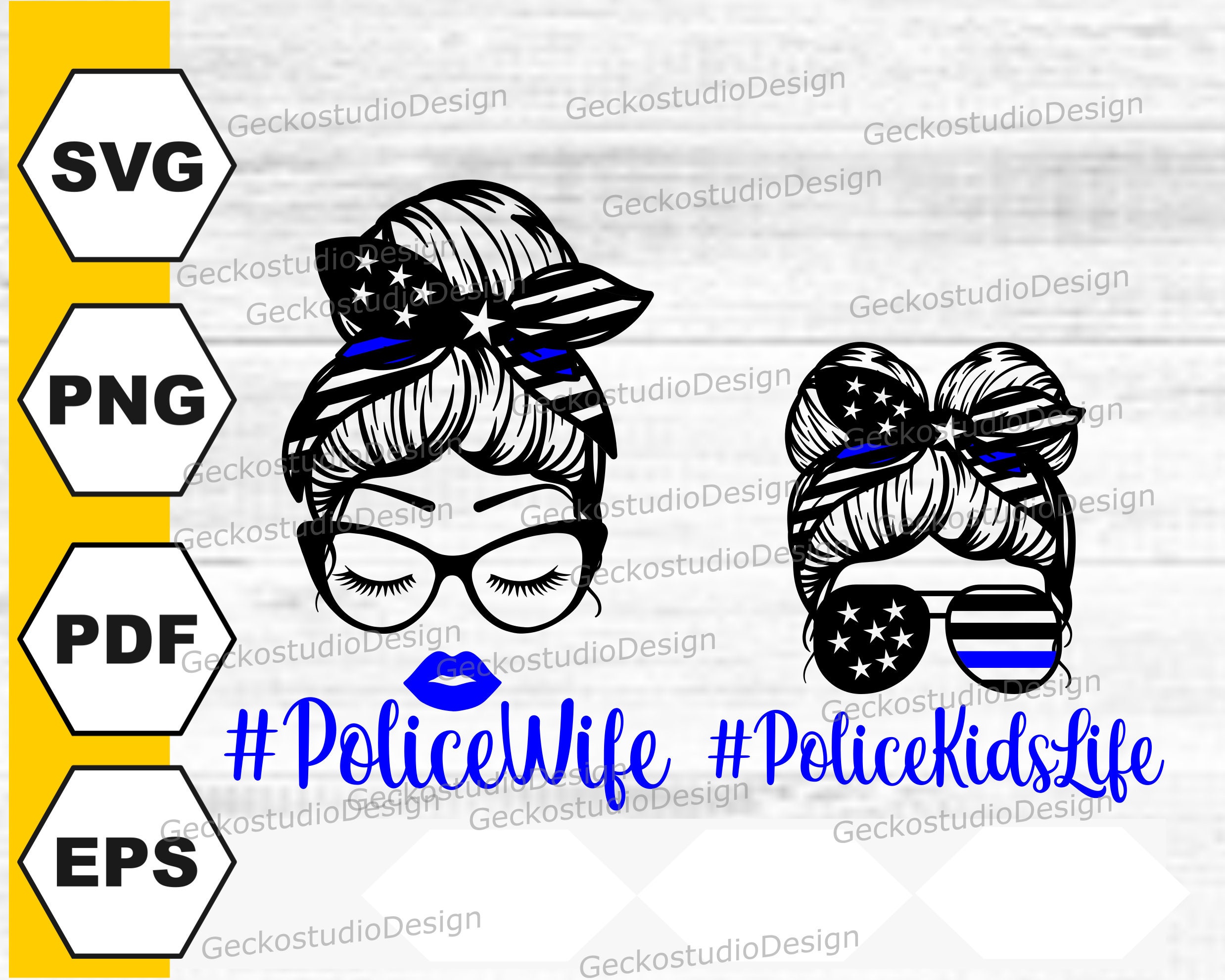 Police Life Svg. Police Mom Svg. Police Svg. Police Life Png. Messy Bun ...