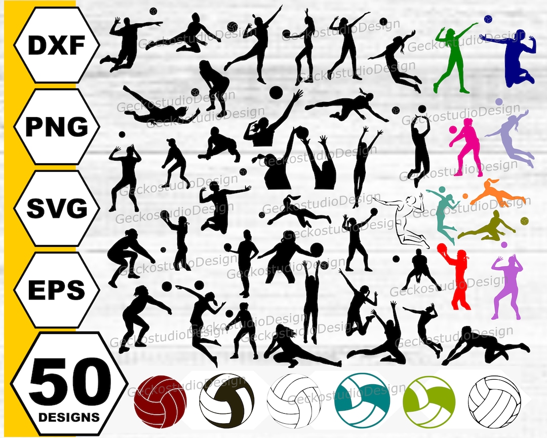 Volleyball Bundle Svg . Volleyball Svg . Volleyball Silhouette ...
