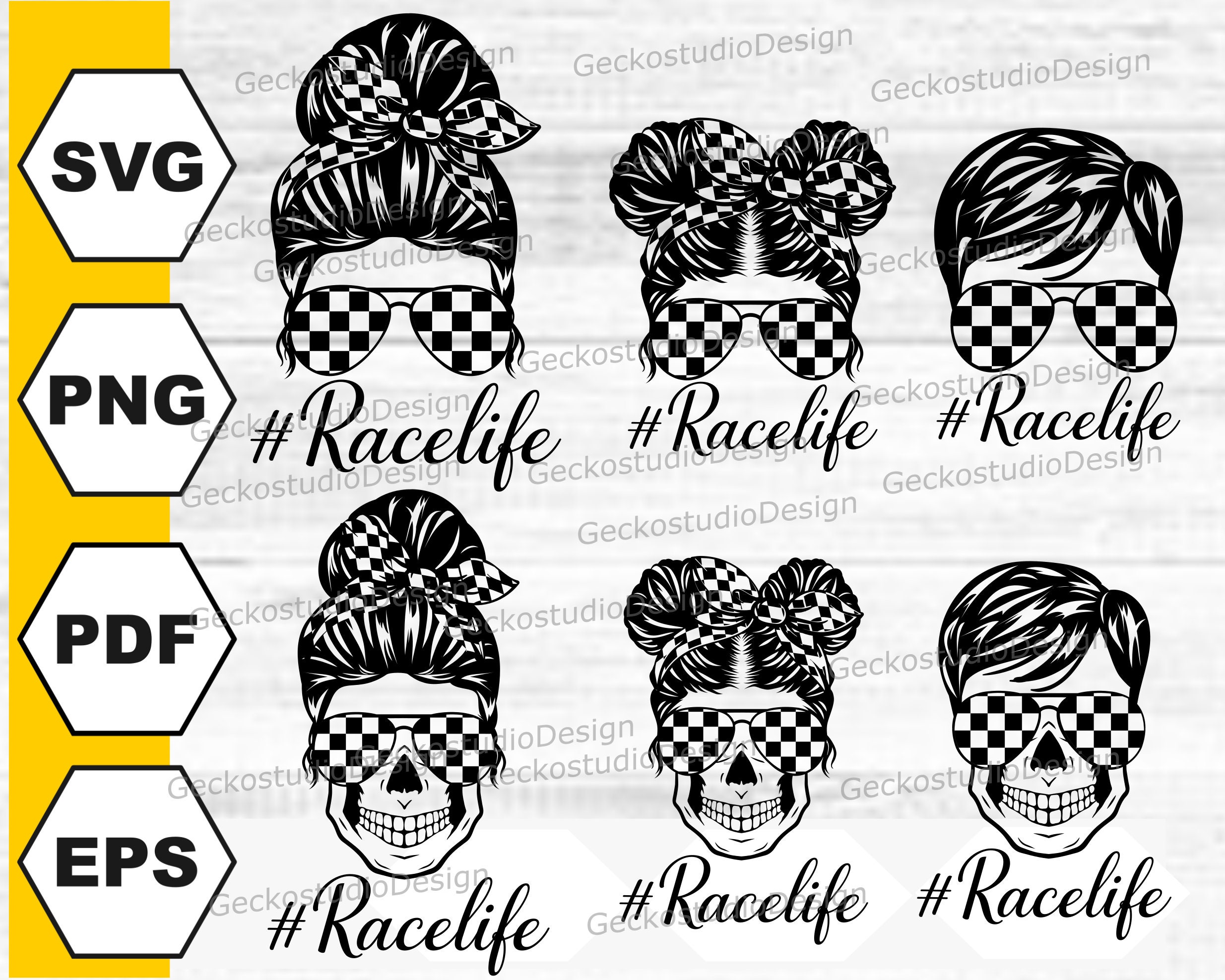 Race Life Svg. Messy Bun Race Life Svg. Race Mom Svg. Racing Girl Svg ...