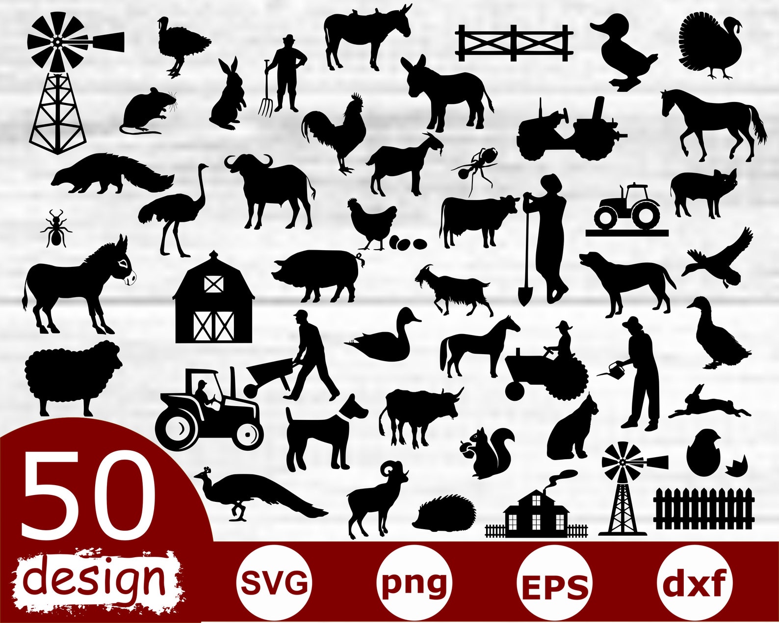Barn Svg .Farm Svg. Farm Animal SVG Animal Silhouette Farm | Etsy