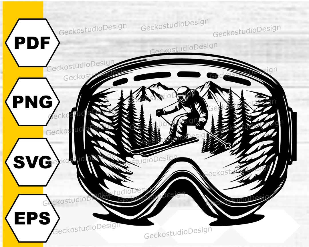 Skiing Svg. Ski Goggles Svg. Ski Silhouette Cut Files. Mountain Skiing ...