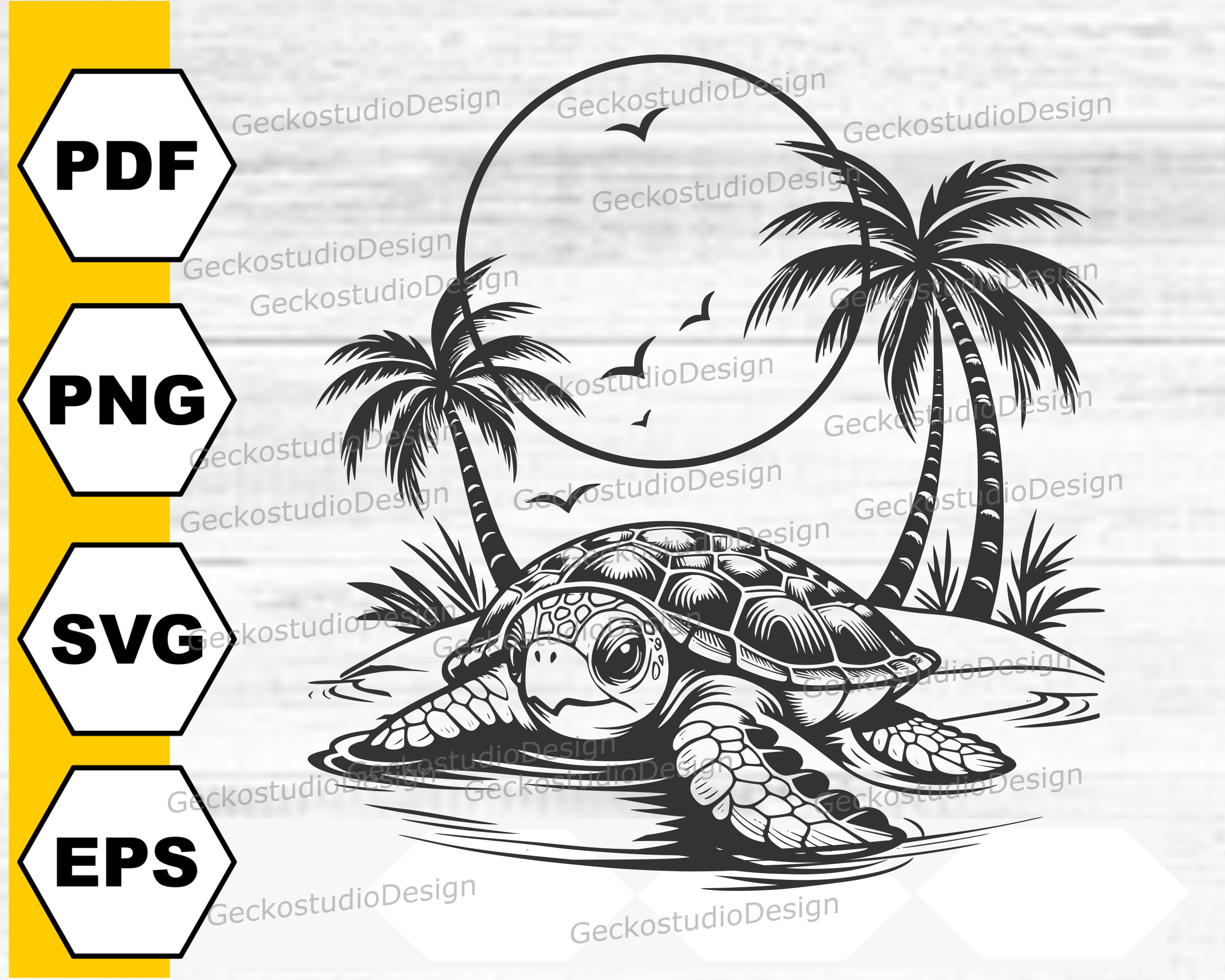 Island Turtle Svg. Sea Turtle Svg. Palm Tree Turtle Png. Ocean Svg ...
