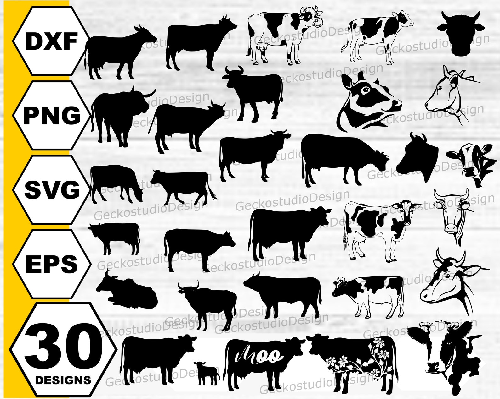 Cow Svg . Cow Svg Bundle . Cow Silhouette . Cow Vector . Cow | Etsy