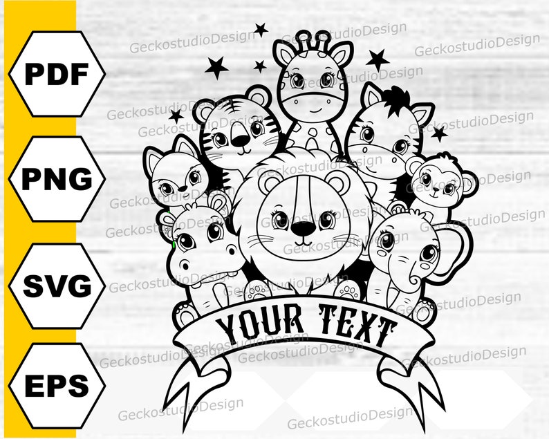 Cute Animal Svg. Jungle Animal Svg. Zoo Silhouette Cut Files. Zoo ...