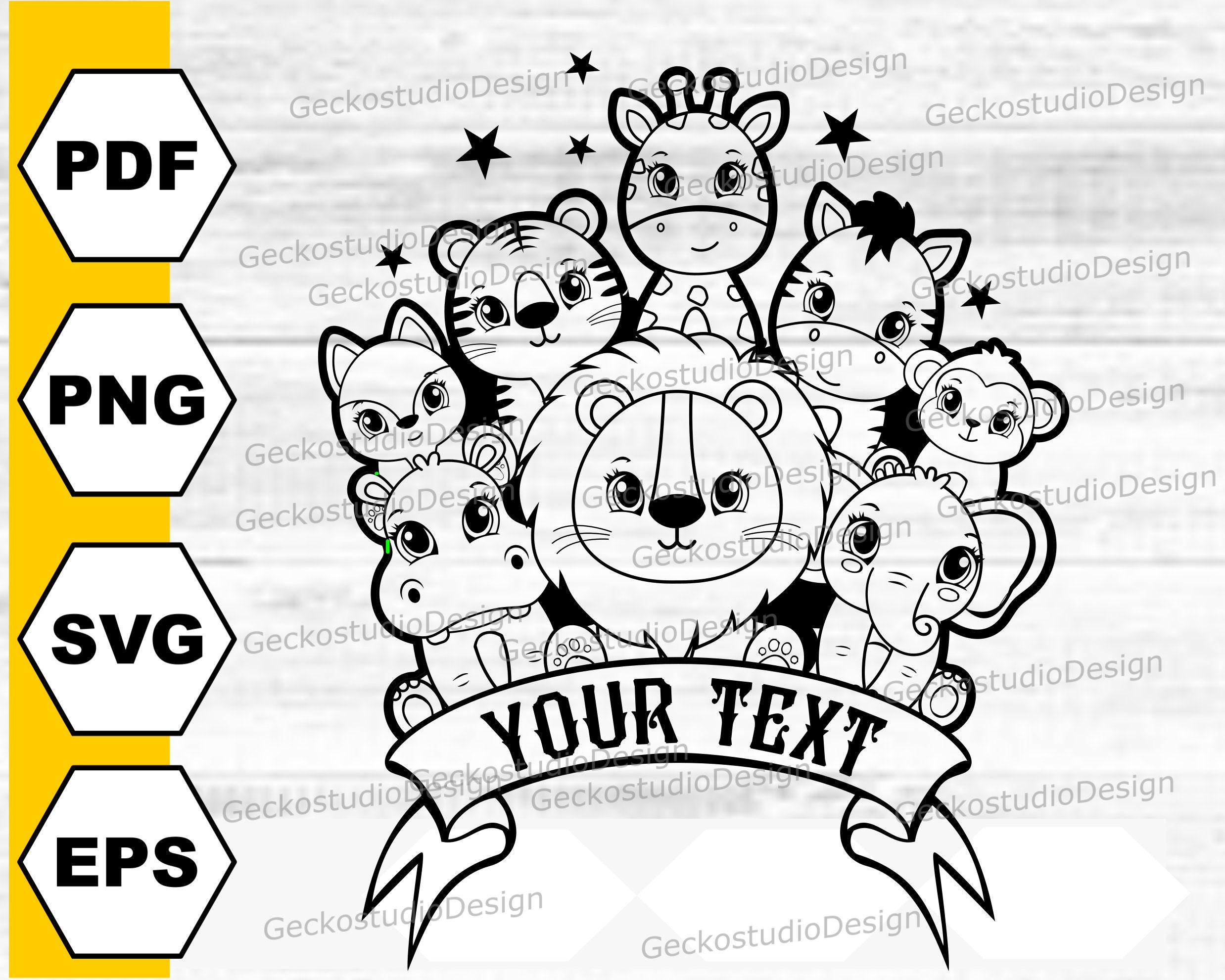 Cute Animal Svg. Jungle Animal Svg. Zoo Silhouette Cut Files. Zoo ...