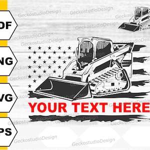 US Track Skid Steer Svg. Track Loader Svg. Heavy Equipment Svg ...