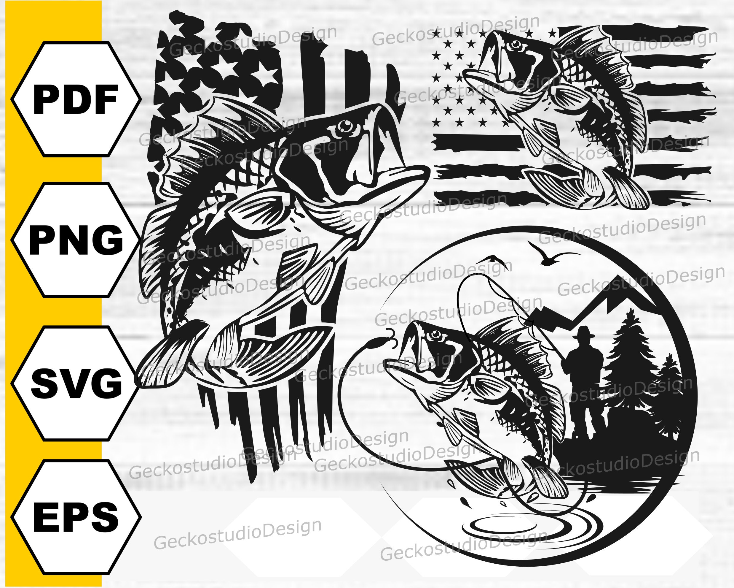 US Jumping Bass Svg. Bass Fishing Svg. Fishing Svg. Bass Png. - Etsy Canada