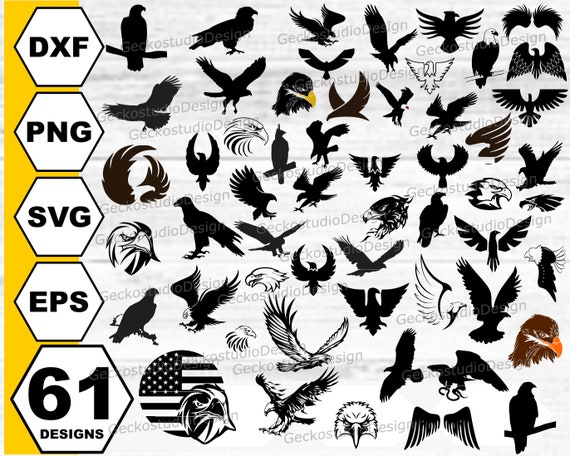 Águila paquete svg . Silueta de águila. Vector águila. | Etsy España