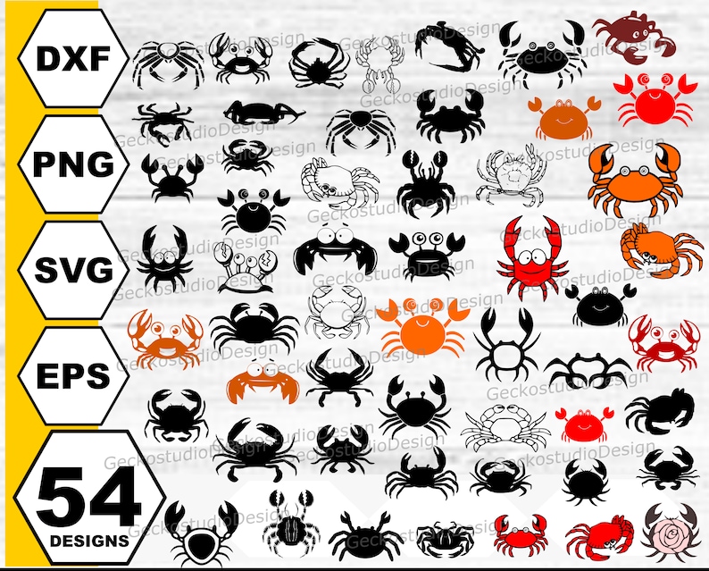 Crab Svg . Crab Silhouette . Crab Clipart . Crab Vector . Crab Cut ...