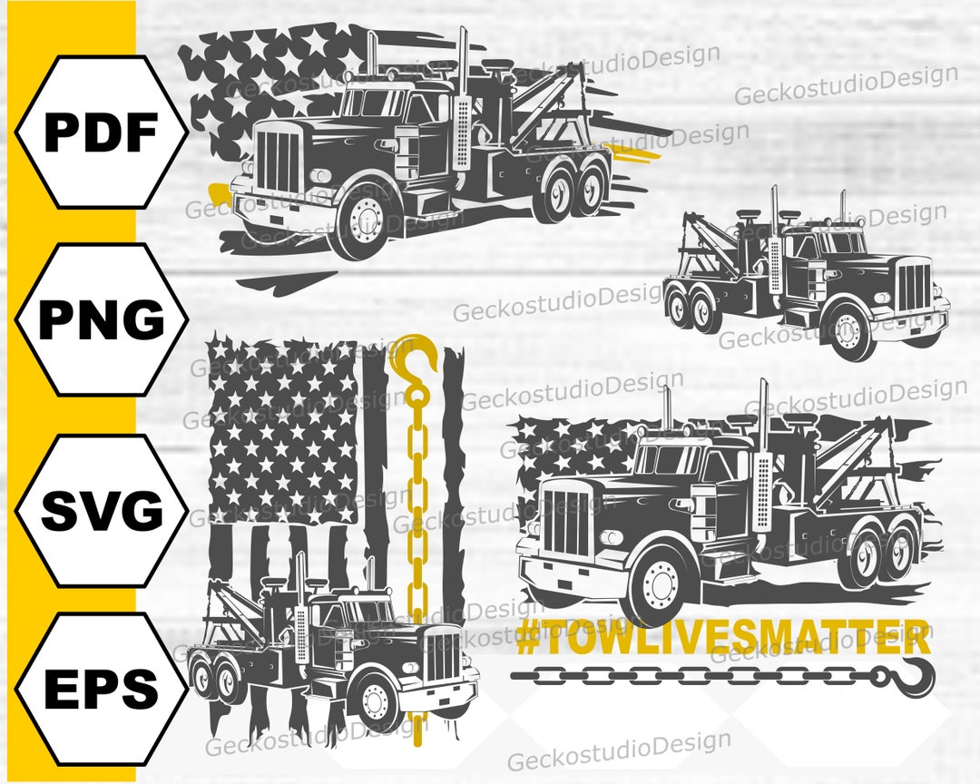 US Towing Truck Svg. Tow Life Svg. Wrecker Svg. Tow Truck Png. Rollback ...