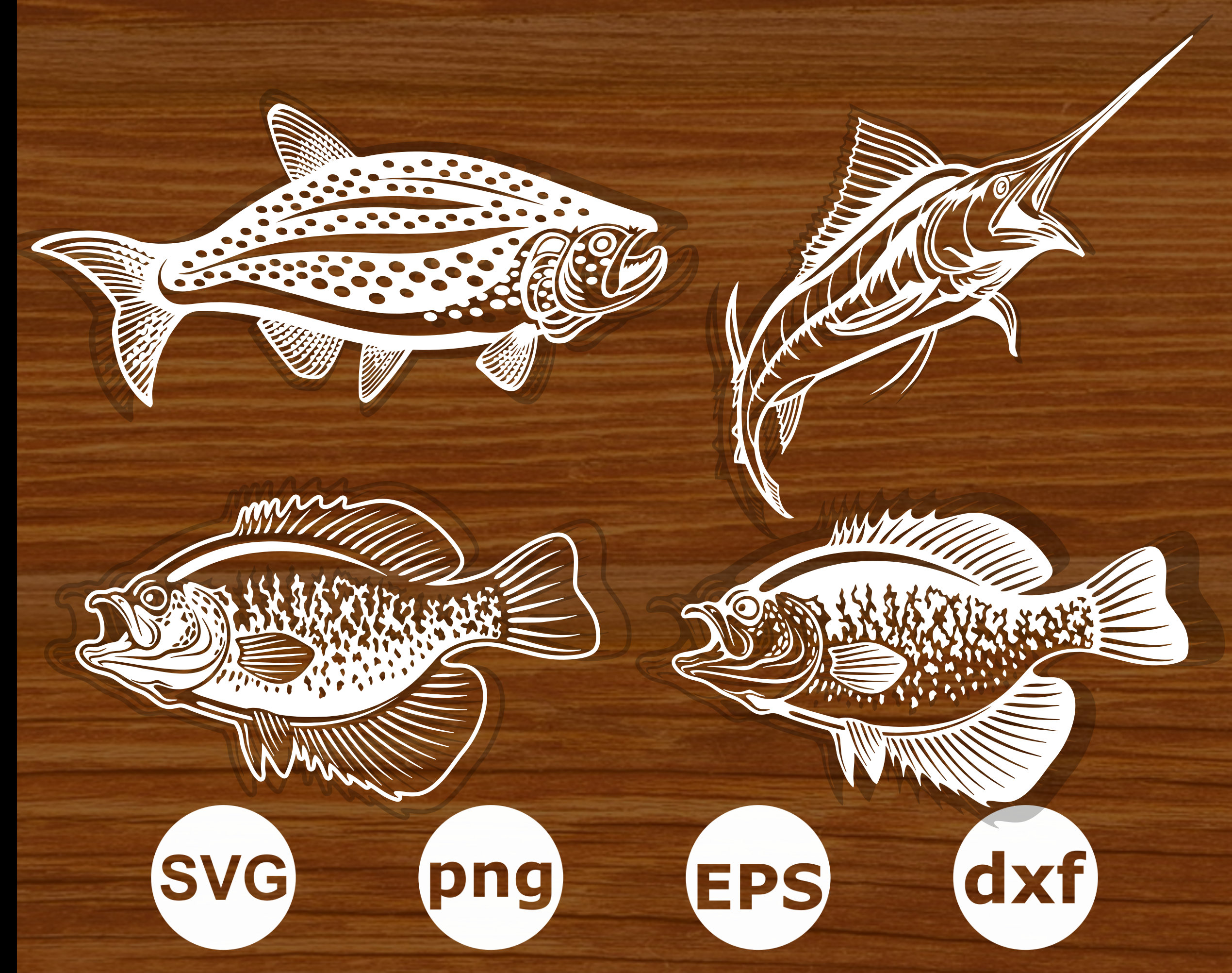 Fish Svg. Fishing Svg. Fish Png. Fish Silhouette Cut Files. - Etsy
