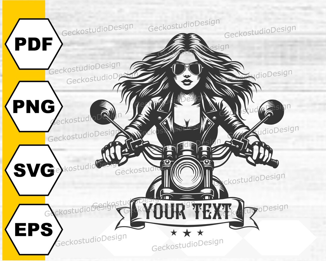 Motor Girl Svg. Riding Girl Svg. Rider Woman Silhouette Cut Files ...