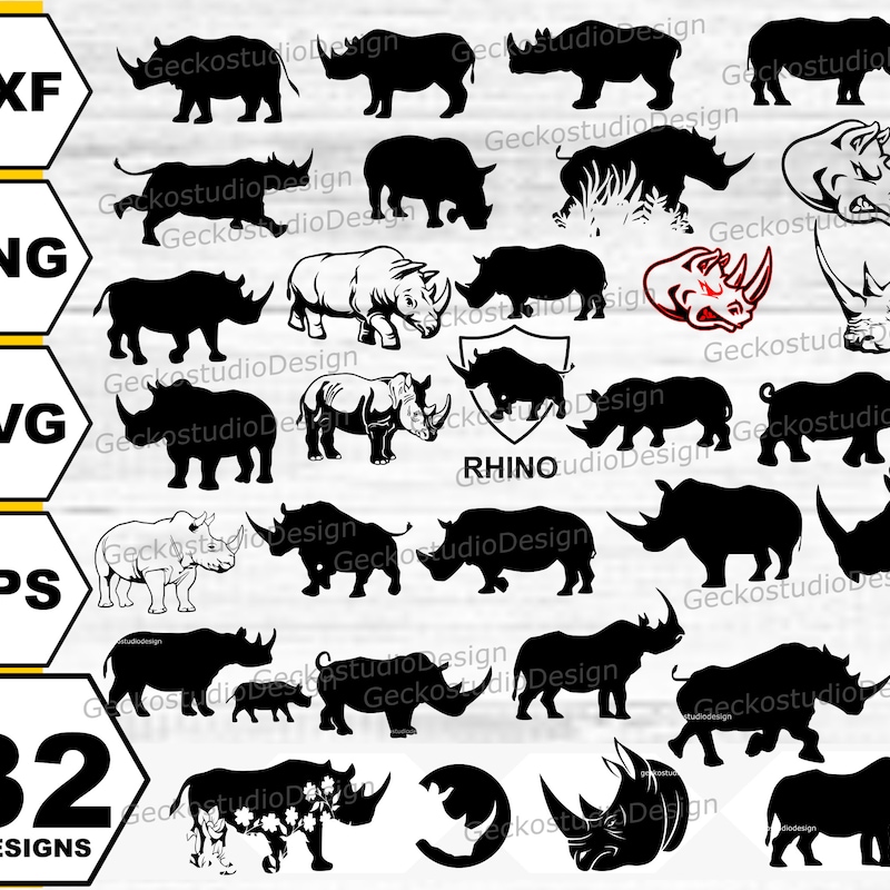 Rhino Svg - Etsy UK