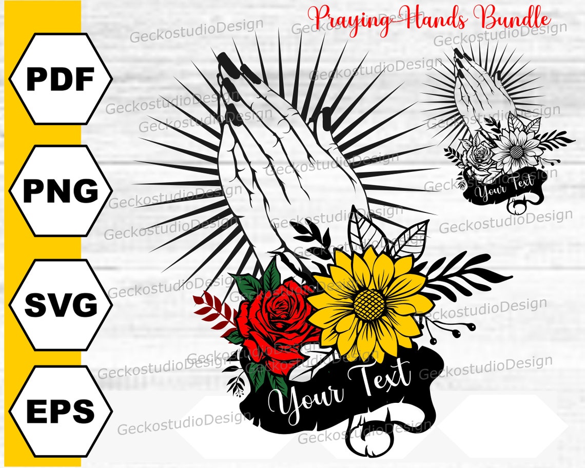 Woman Praying Hands Svg. Floral Praying Hand Svg. Prayer Svg. Faith Svg ...
