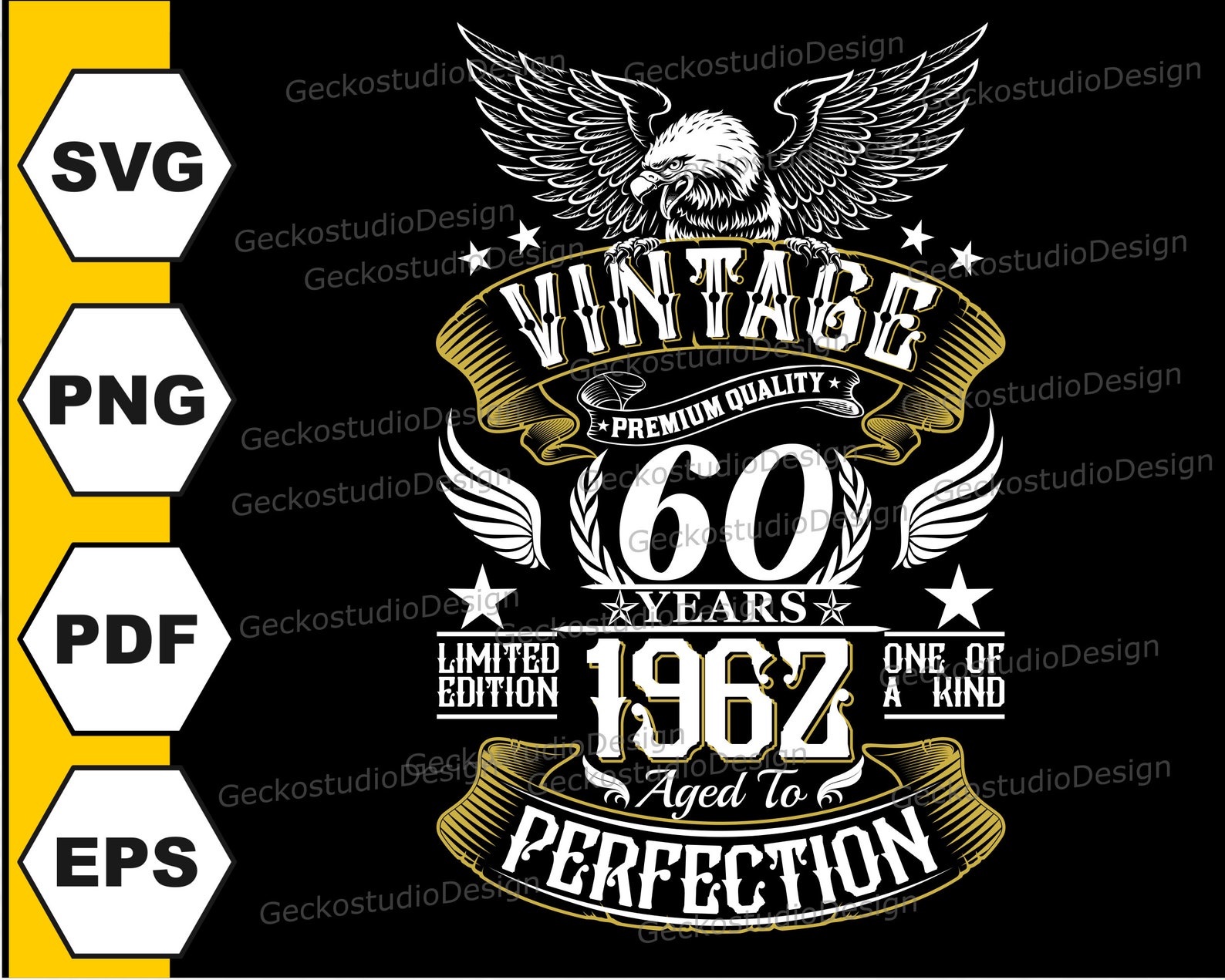 60th Birthday Svg. Vintage 1962 Svg. 60th Birthday Shirt Svg. - Etsy