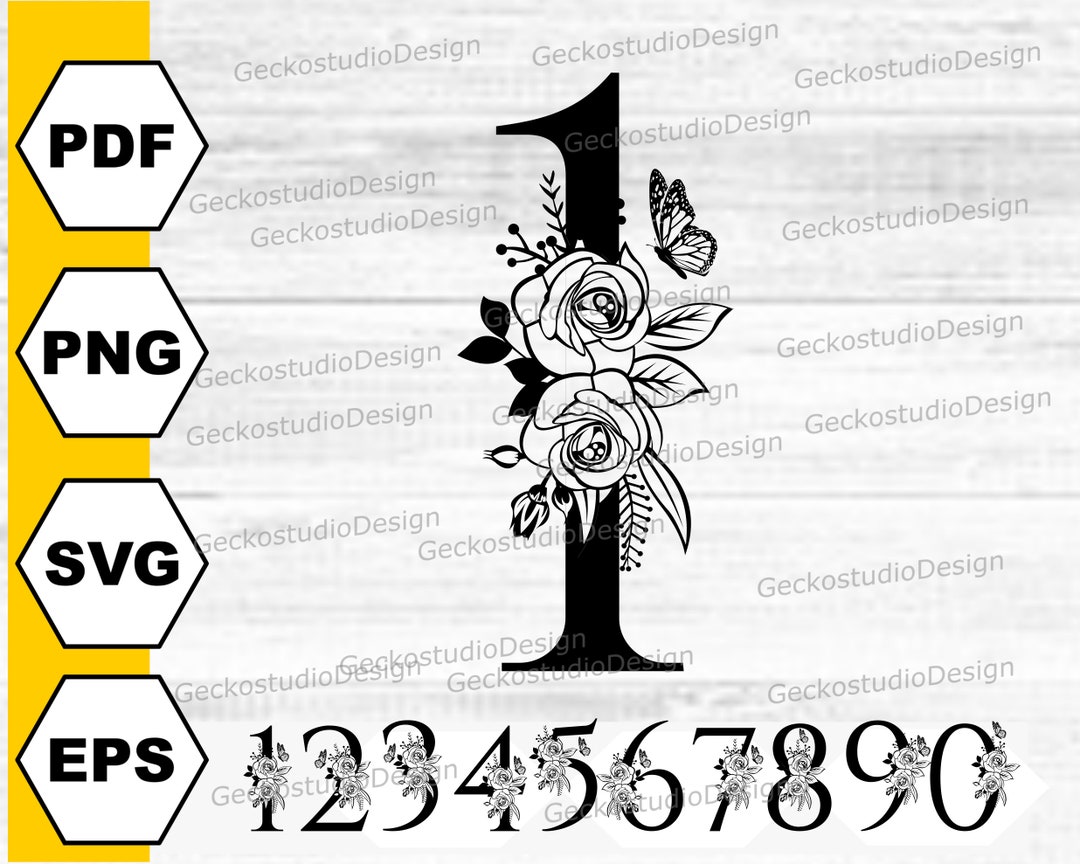 Floral Numbers Svg. Floral Numbers Svg Bundle. Floral Numbers Cut Files ...