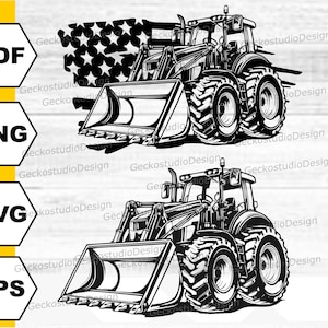 Tractor Loader Svg. US Tractor Loader Silhouette Cut File. Tractor Svg ...
