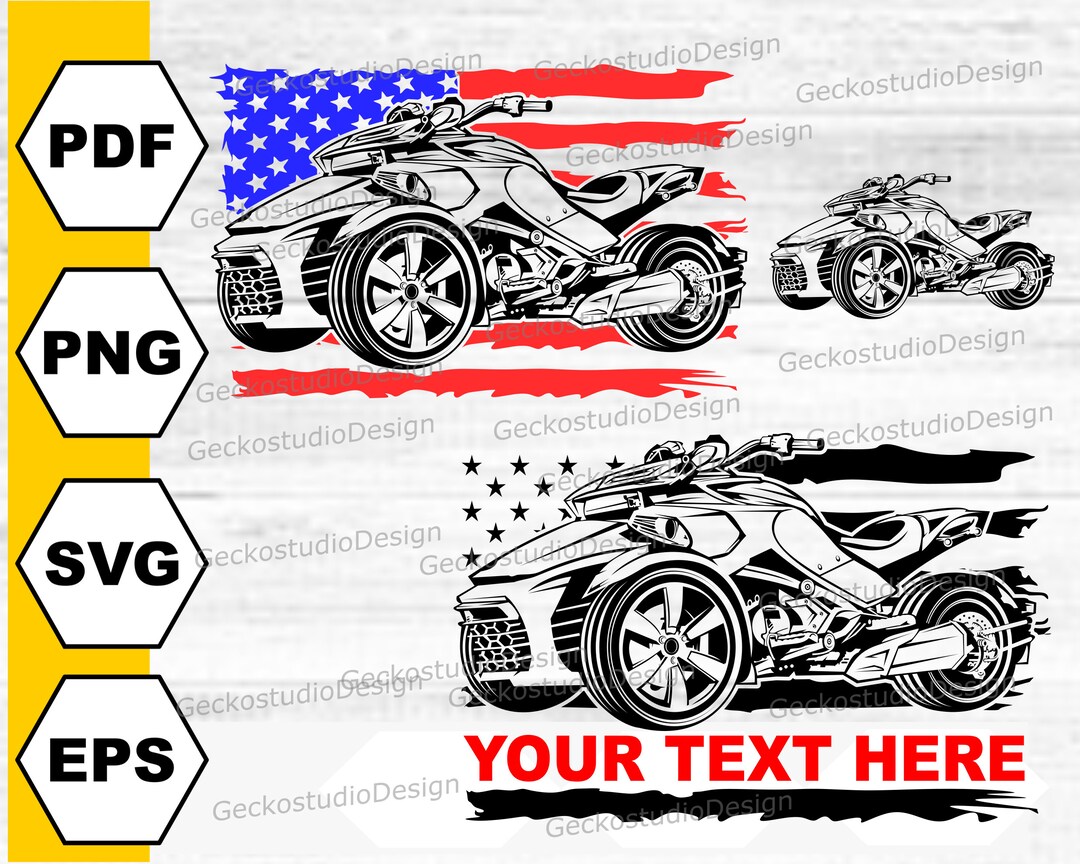 US Can Am Svg. 3 Wheel Motorcycle Svg. Can Am Png. American Flag Svg ...