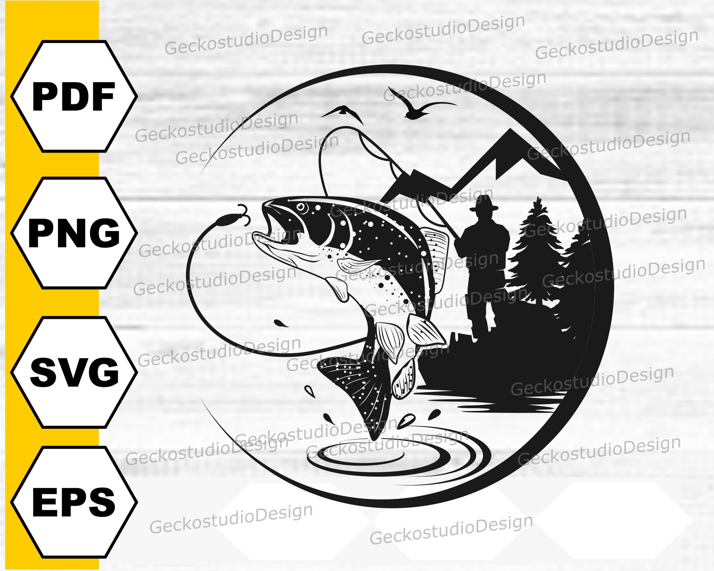 Jumping Trout Svg. Fishing Svg. Trout Svg. Trout Fish Svg. - Etsy UK