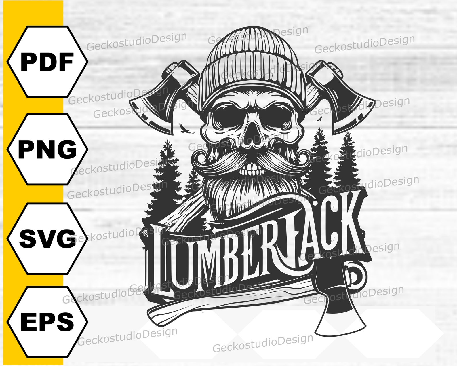 Skull Lumberjack Svg. Lumber Dad Svg. Bearded Skull Lumberjack Svg ...