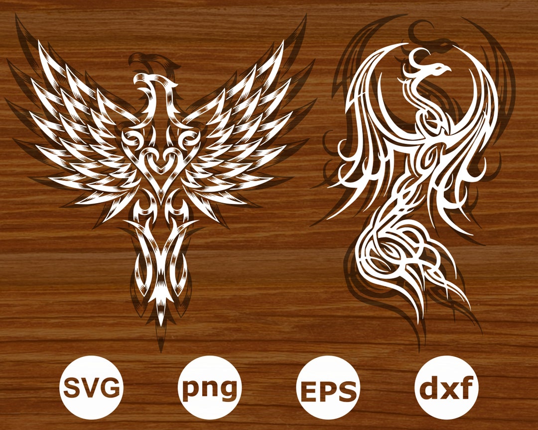 Phoenix Bird Svg . Phoenix Clipart . Phoenix Silhouette . Phoenix Cut ...