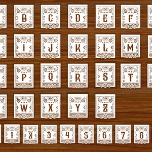 Papel Picado Svg. Papel Picado Cut Files. White and Black Alphabet ...