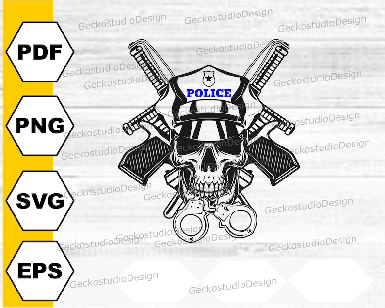 US Skull Police Svg. Police Officer Svg. Police Flag Svg. - Etsy