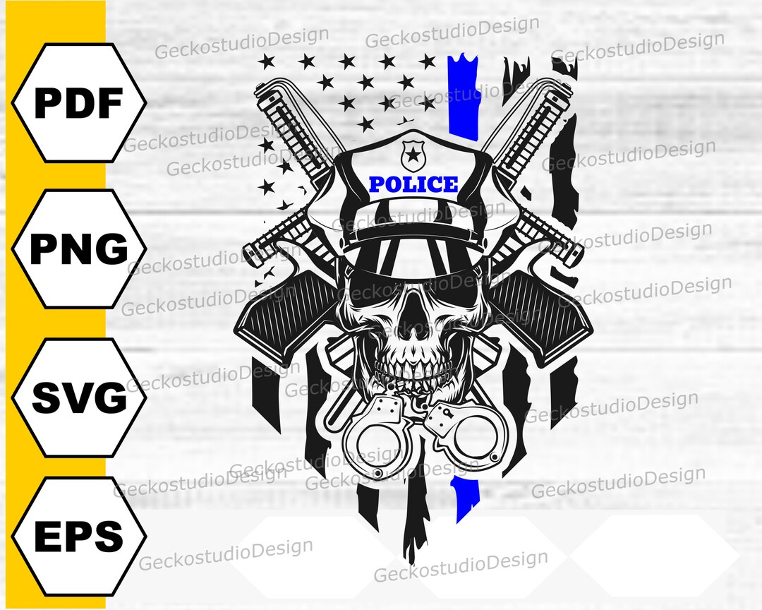 US Skull Police Svg. Police Officer Svg. Police Flag Svg. Police Dad ...