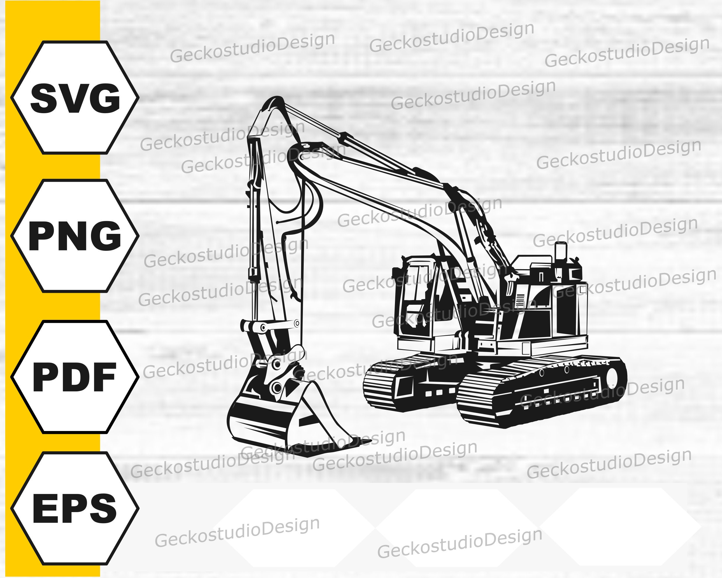 US Excavator Svg. Excavator Png. Heavy Equipment Svg, Construction Svg ...