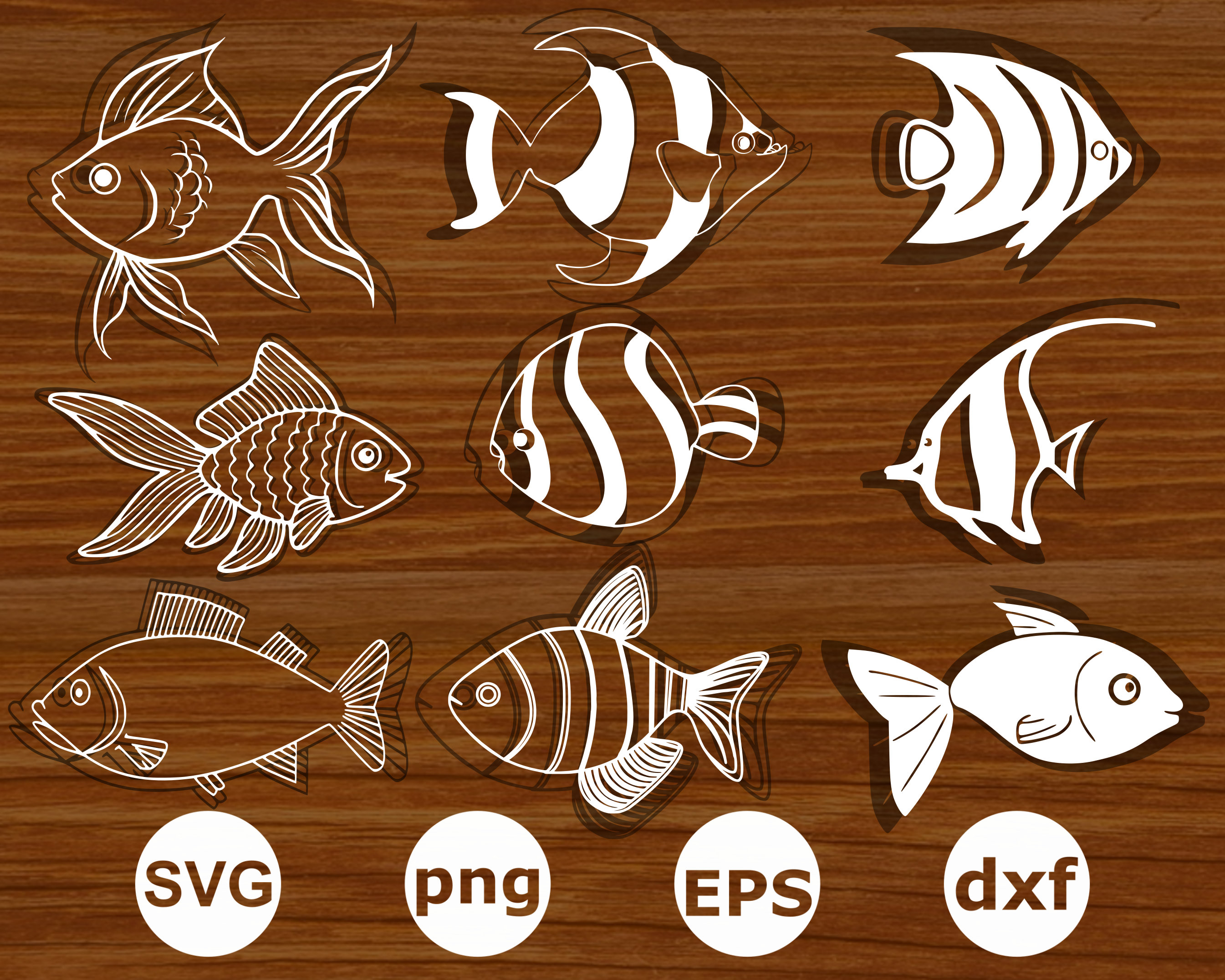 Fish Svg . Fish Silhouette . Fish Cut Files . Fish Clipart . - Etsy