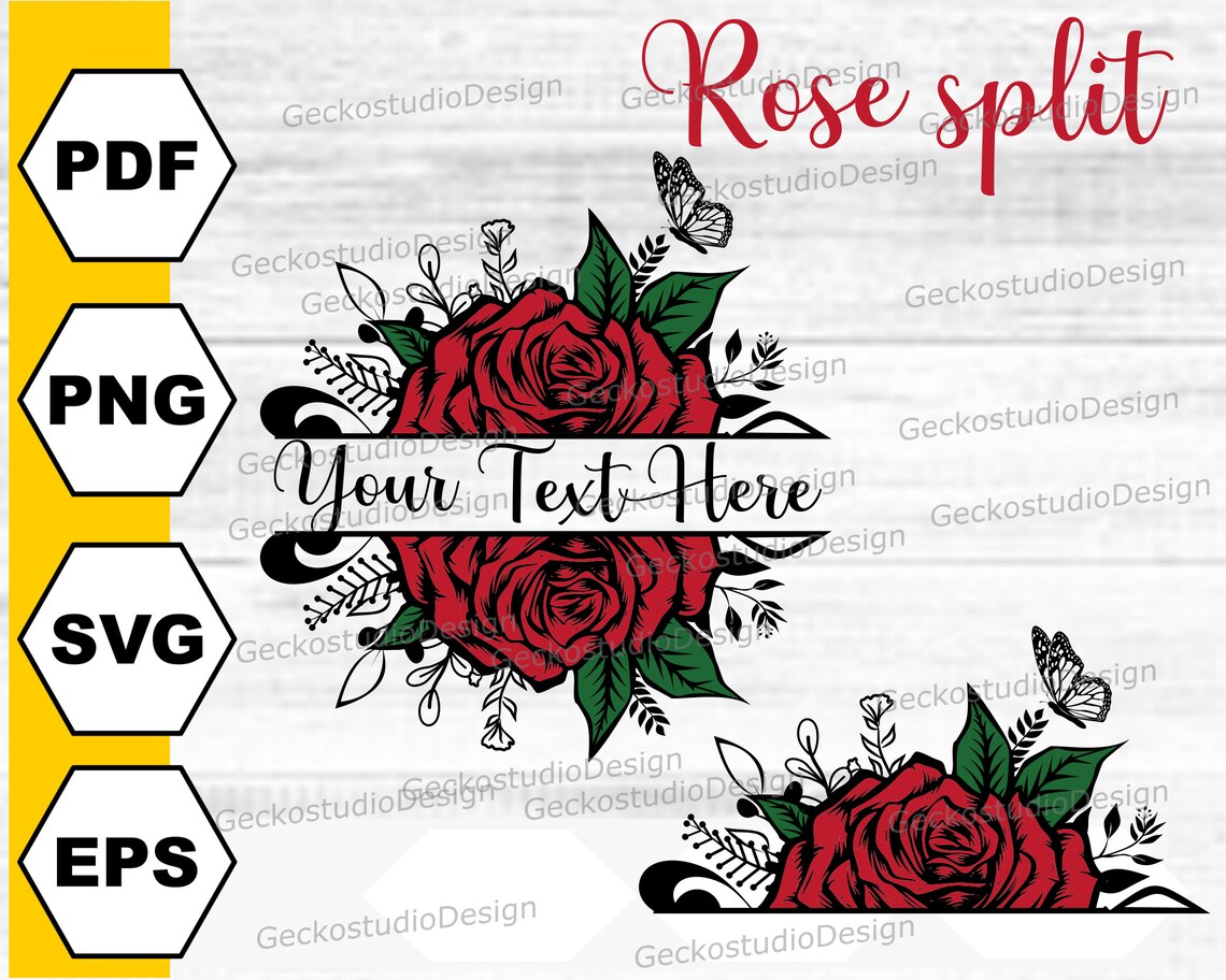Red Half Rose Svg. Split Rose Svg. Rose Png. Flower Svg. Rose - Etsy