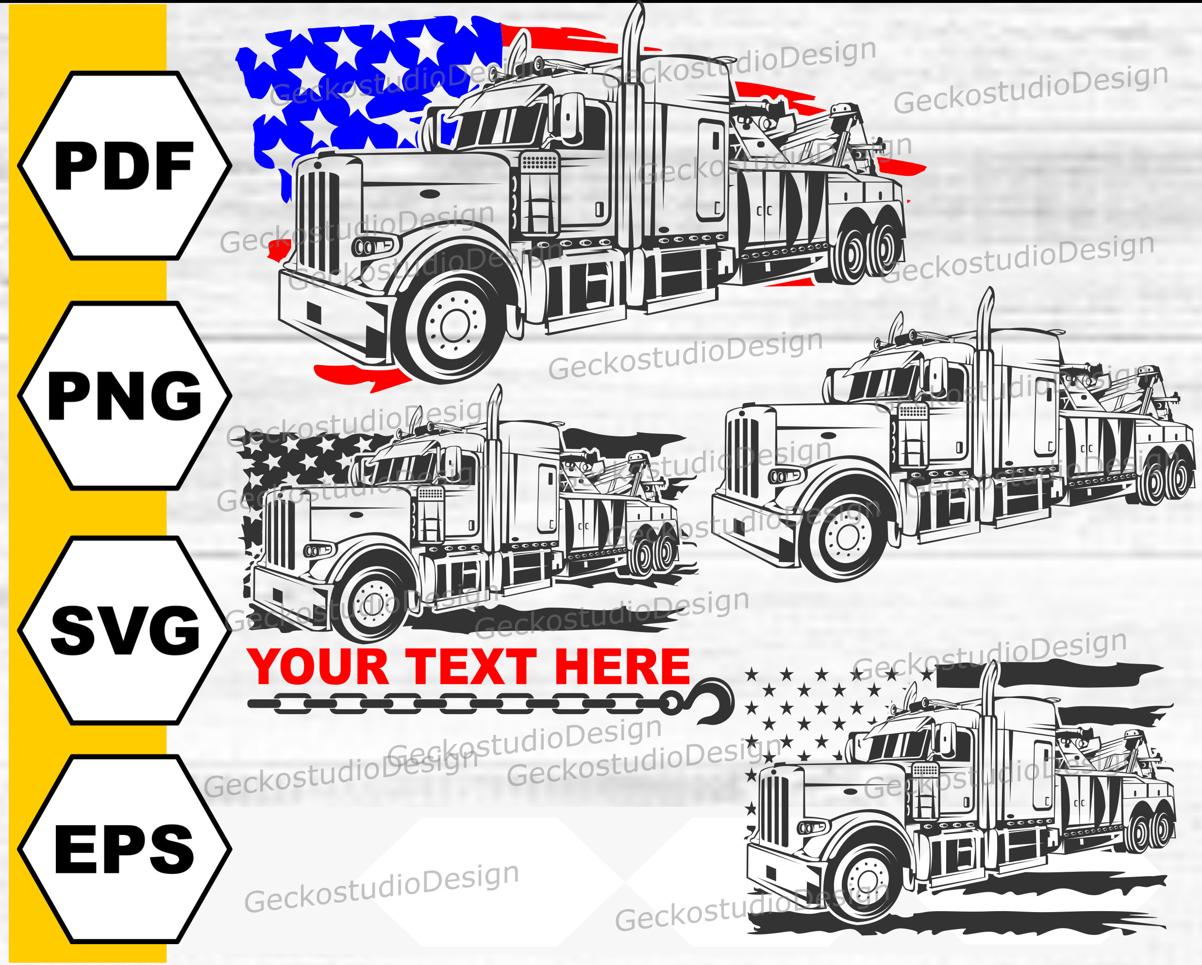 US Heavy Truck Towing Svg. Tow Truck Svg. Towing Flag Svg. Towing Shirt ...