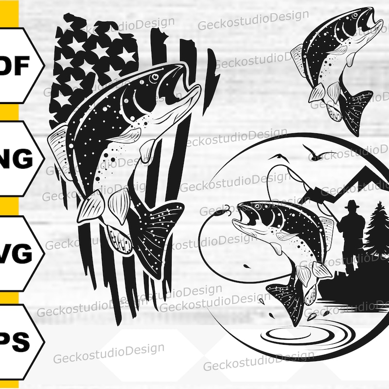 Fishing Flag Svg - Etsy