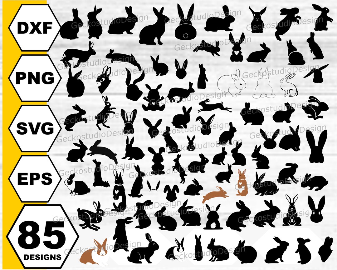 Rabbit Svg Bundle . Bunny Svg . Rabbit Head Svg . Bunny Vector . Bunny ...