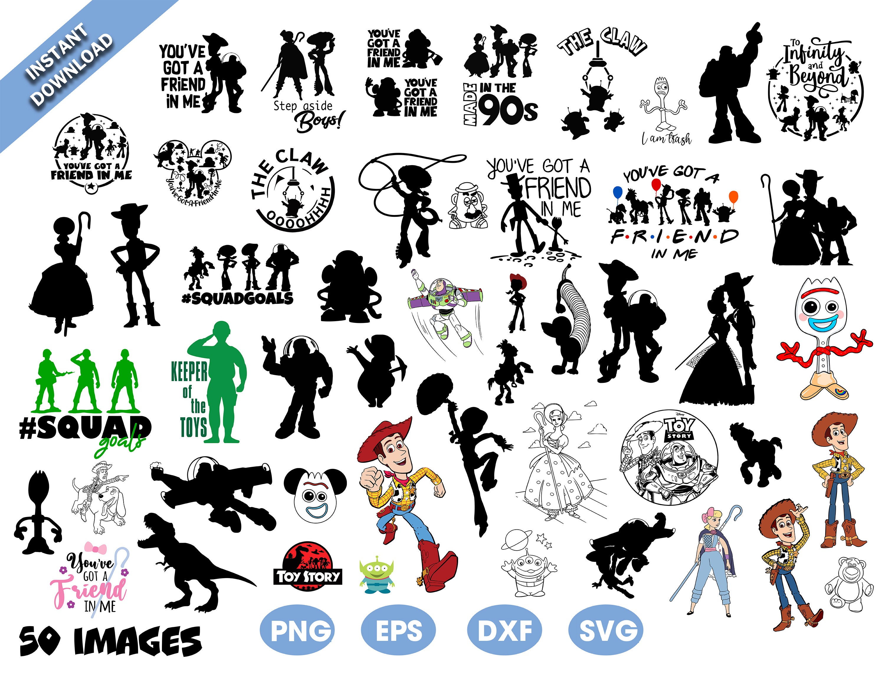 Bundle 50 Character SVG Bundle Silhouette Cut | Etsy