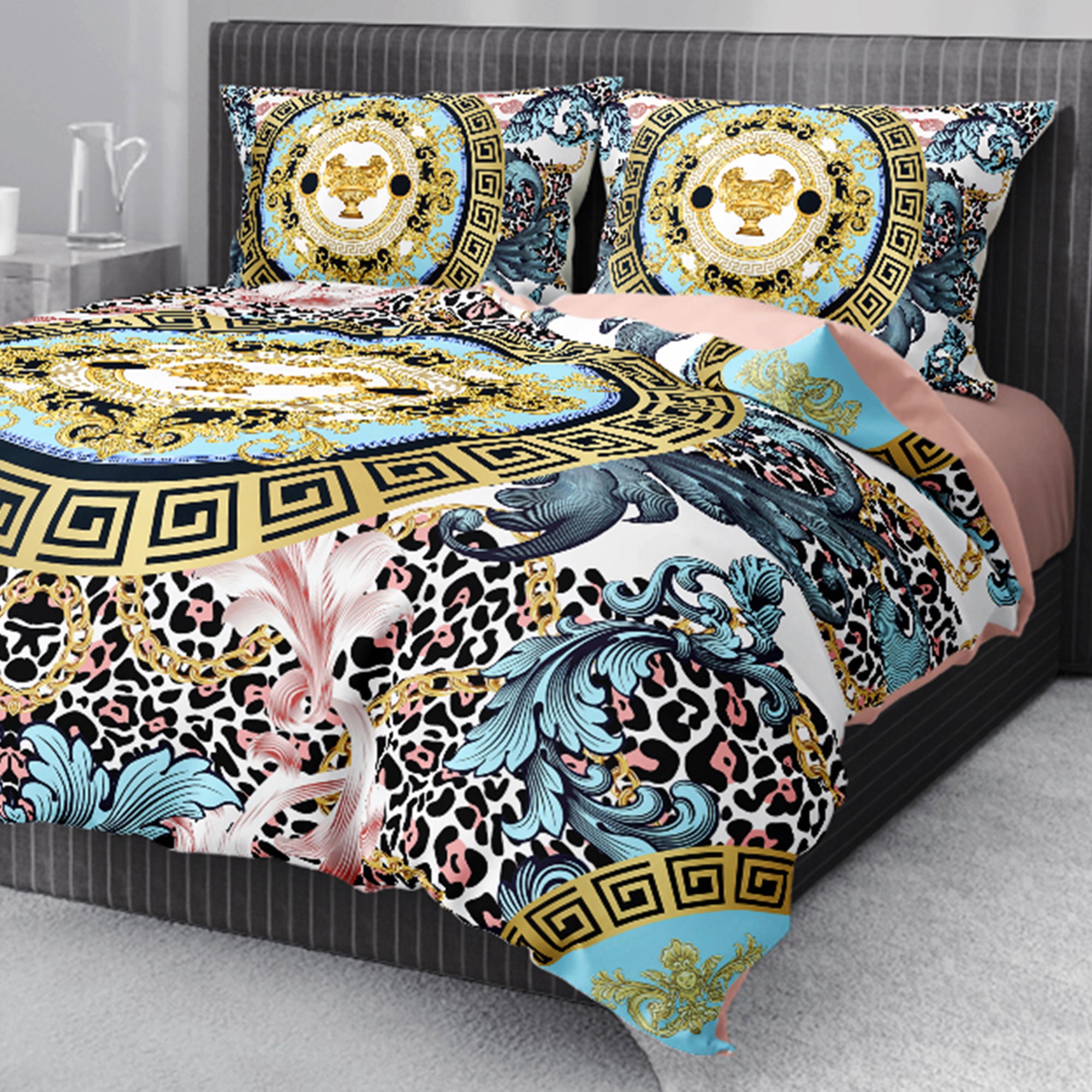 Luxury Greek Cotton Sateen Duvet Cover Set: Minimalist Home Decor - Etsy