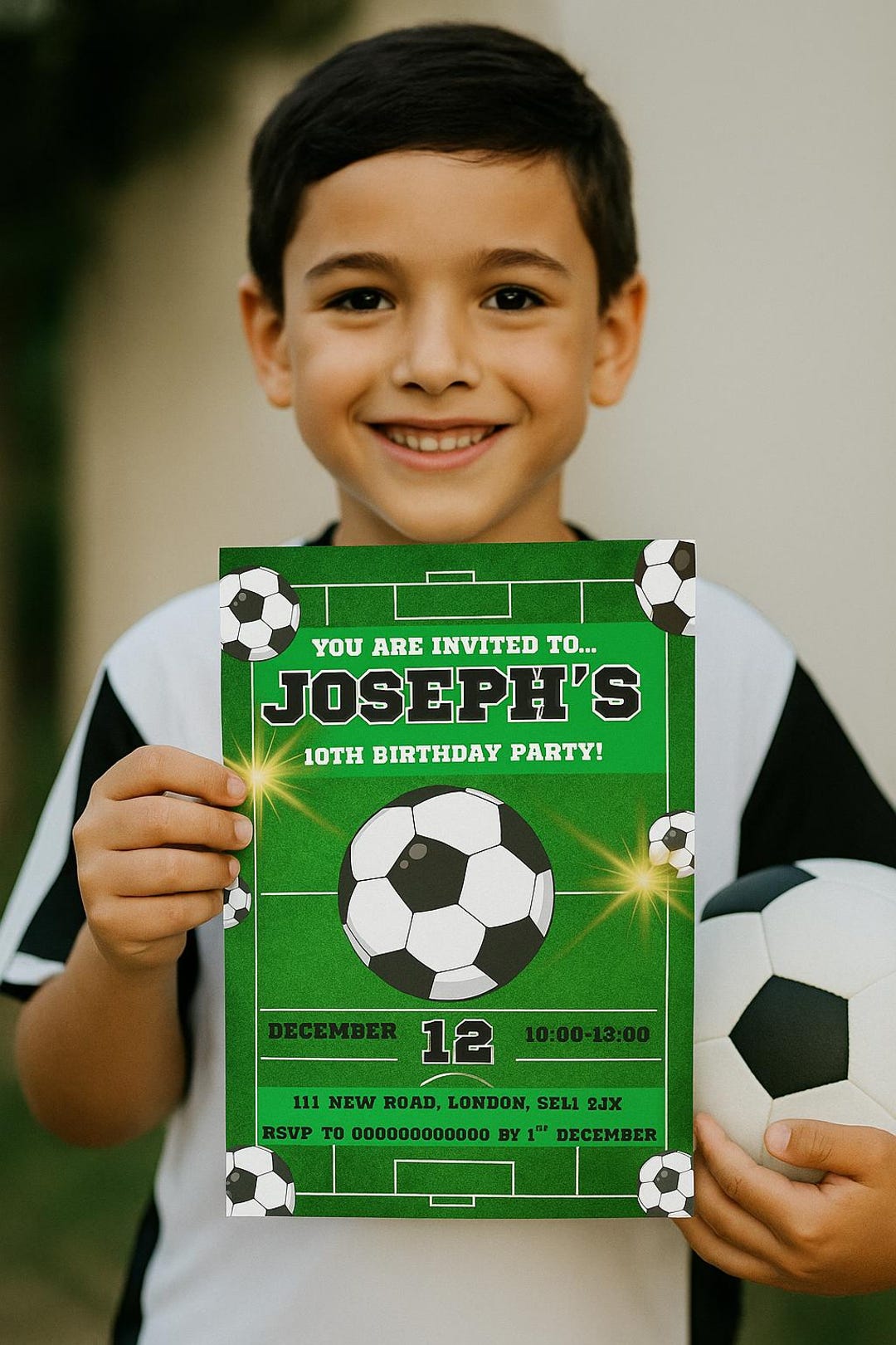Editable Football Themed Digital Invitation Template | Instant Download ...
