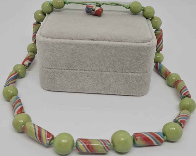 Ceramic Handmade Beads Necklace Natural Color Ceramic Beads - Etsy Israel