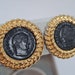 Vintage CINER Ancient Roman Coin Clip Earrings Gold Tone Chunky Rope ...