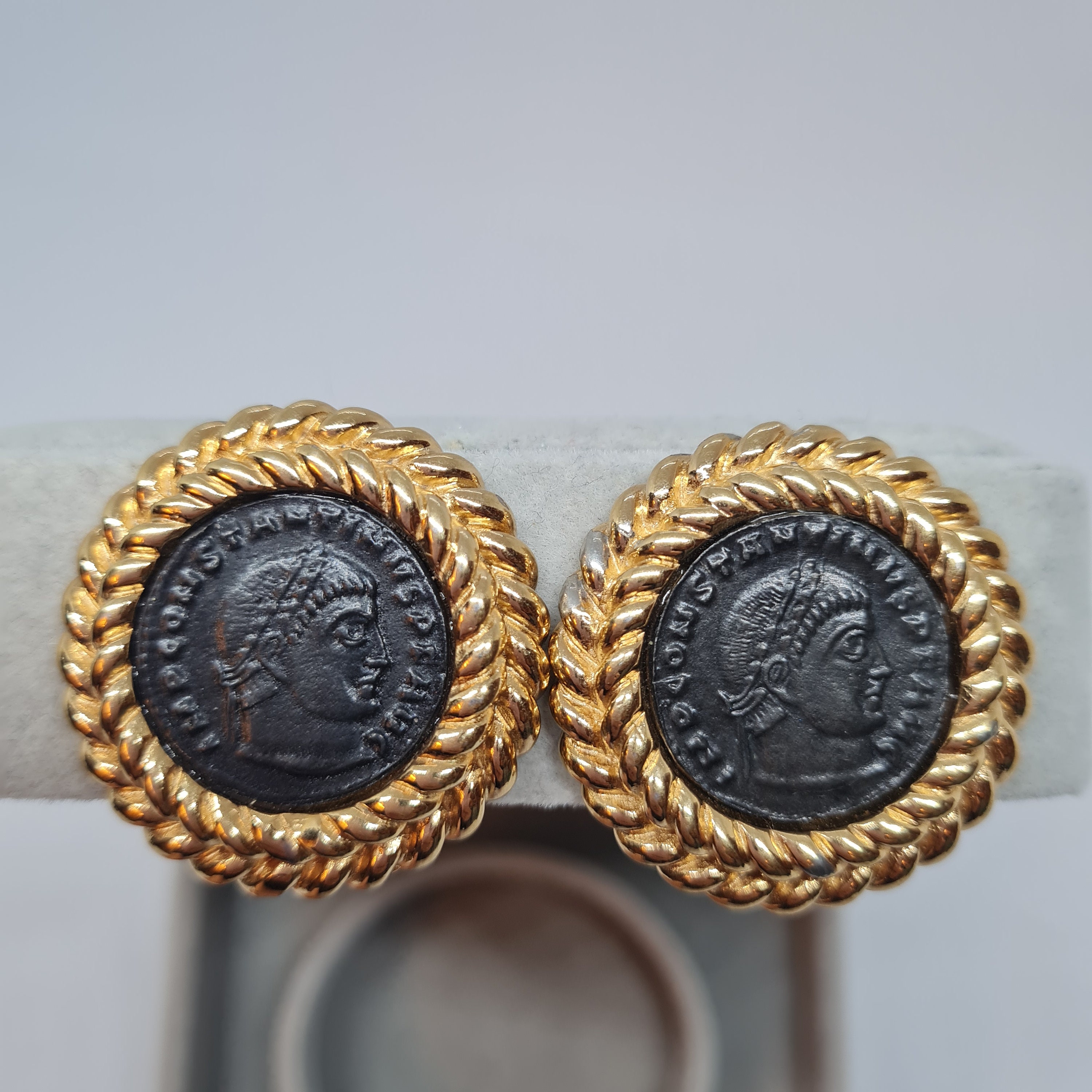 Vintage CINER Ancient Roman Coin Clip Earrings Gold Tone - Etsy