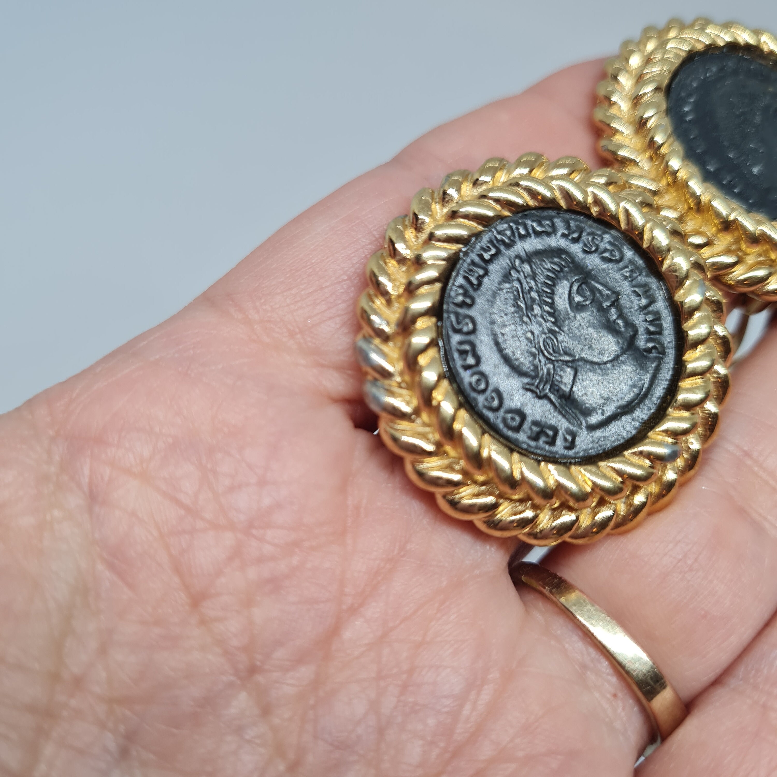 Vintage CINER Ancient Roman Coin Clip Earrings Gold Tone - Etsy